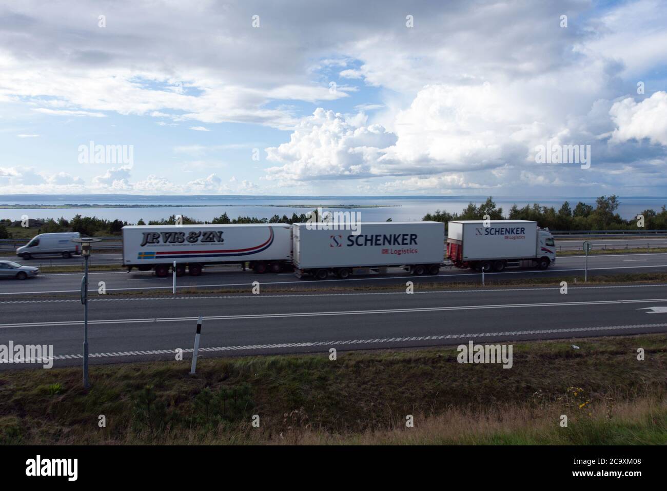 EUROPEAN ROUTE 4, SWEDEN ON SEPTEMBER 08, 2011. Traffic on E4. Modern ...