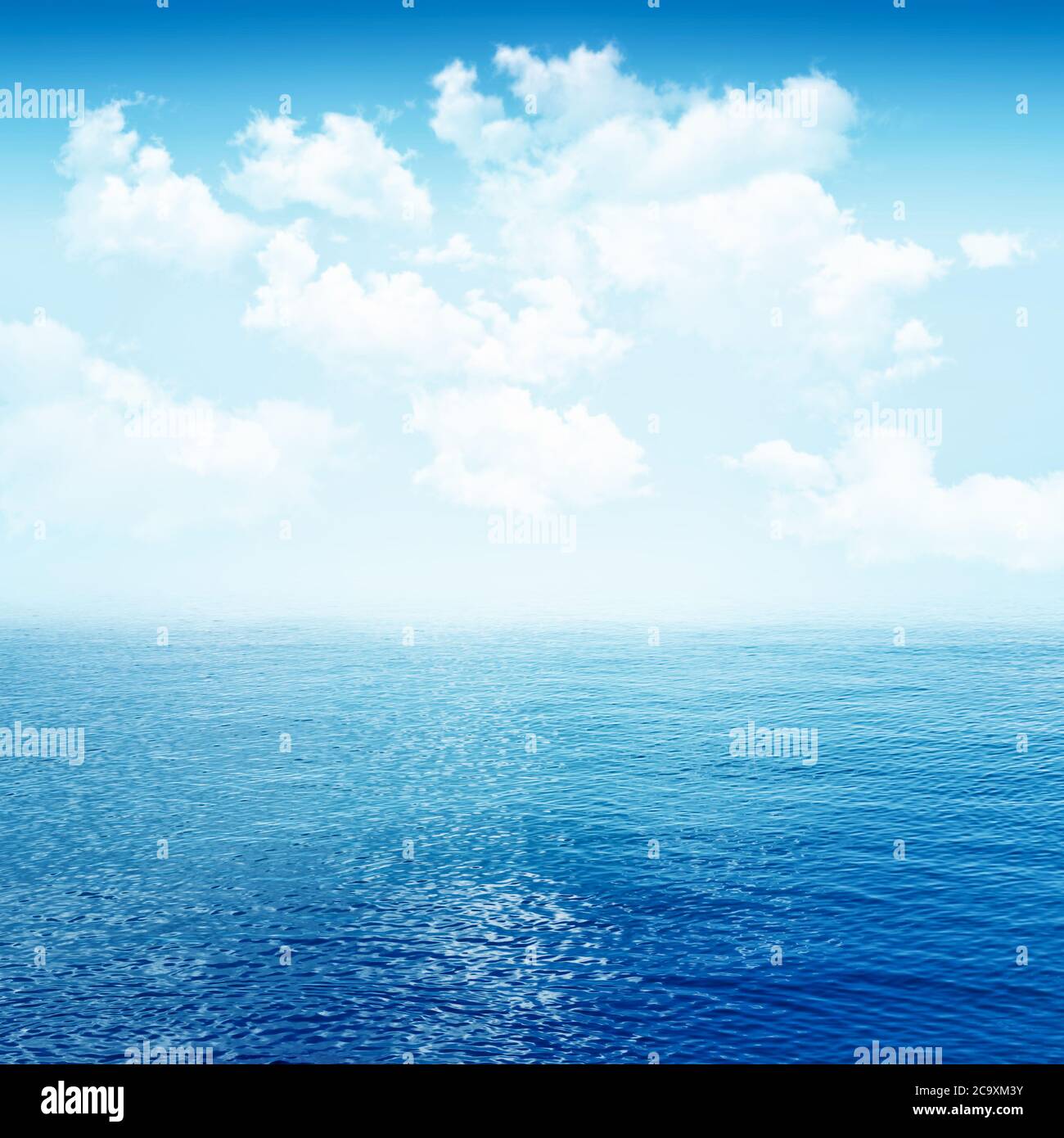 Sky and blue sea ocean horizon landscape Stock Photo - Alamy