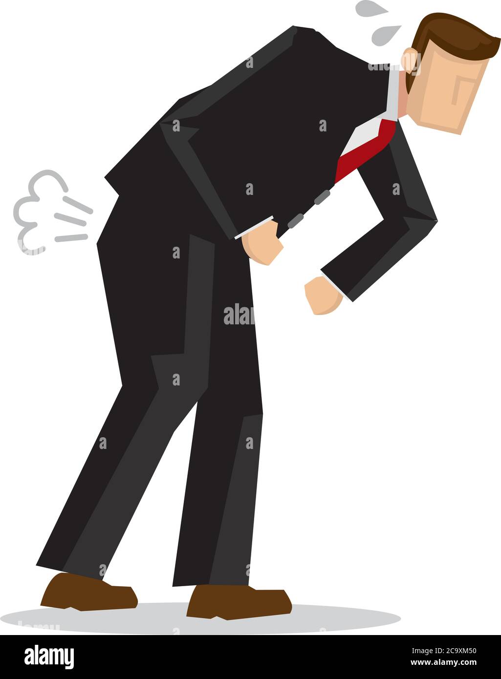 Businessman holding his stomach in pain. Concept of stomachache or ...