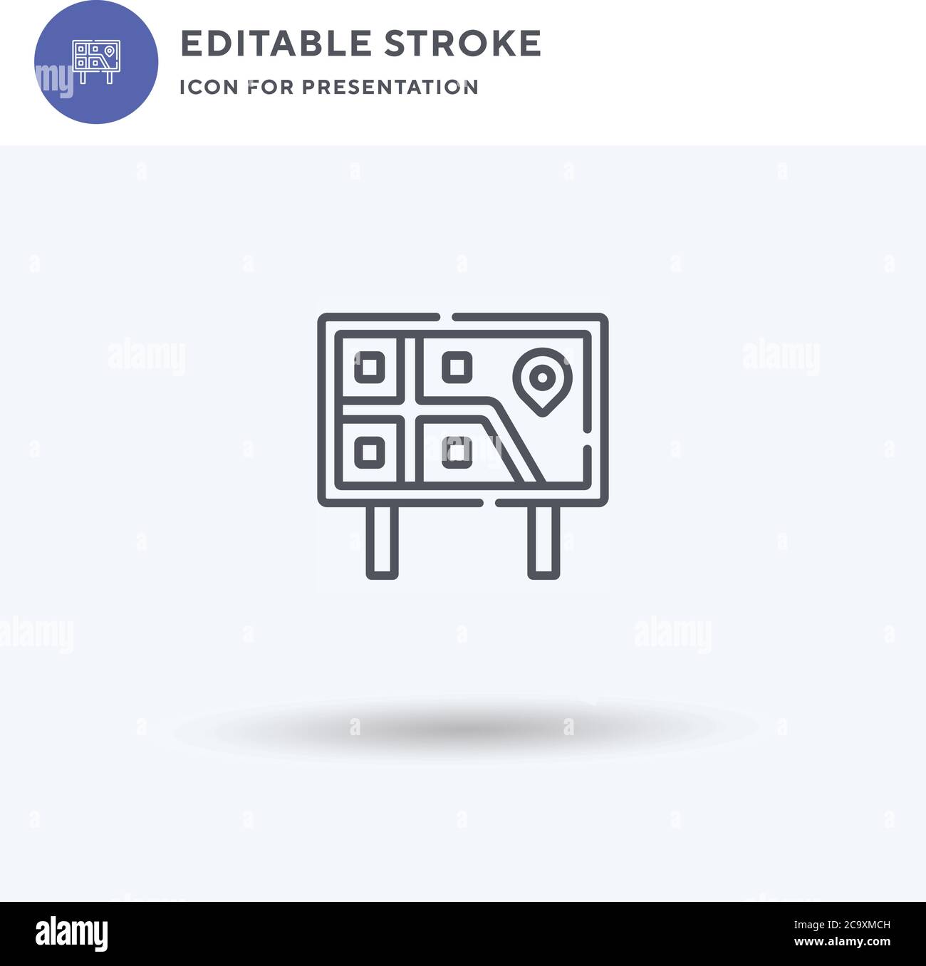 City Map icon vector, filled flat sign, solid pictogram isolated on ...