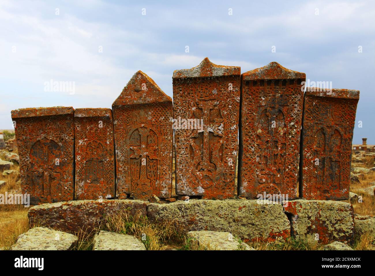 Cross stones in the Noratus cemetery, Armenia Stock Photo - Alamy