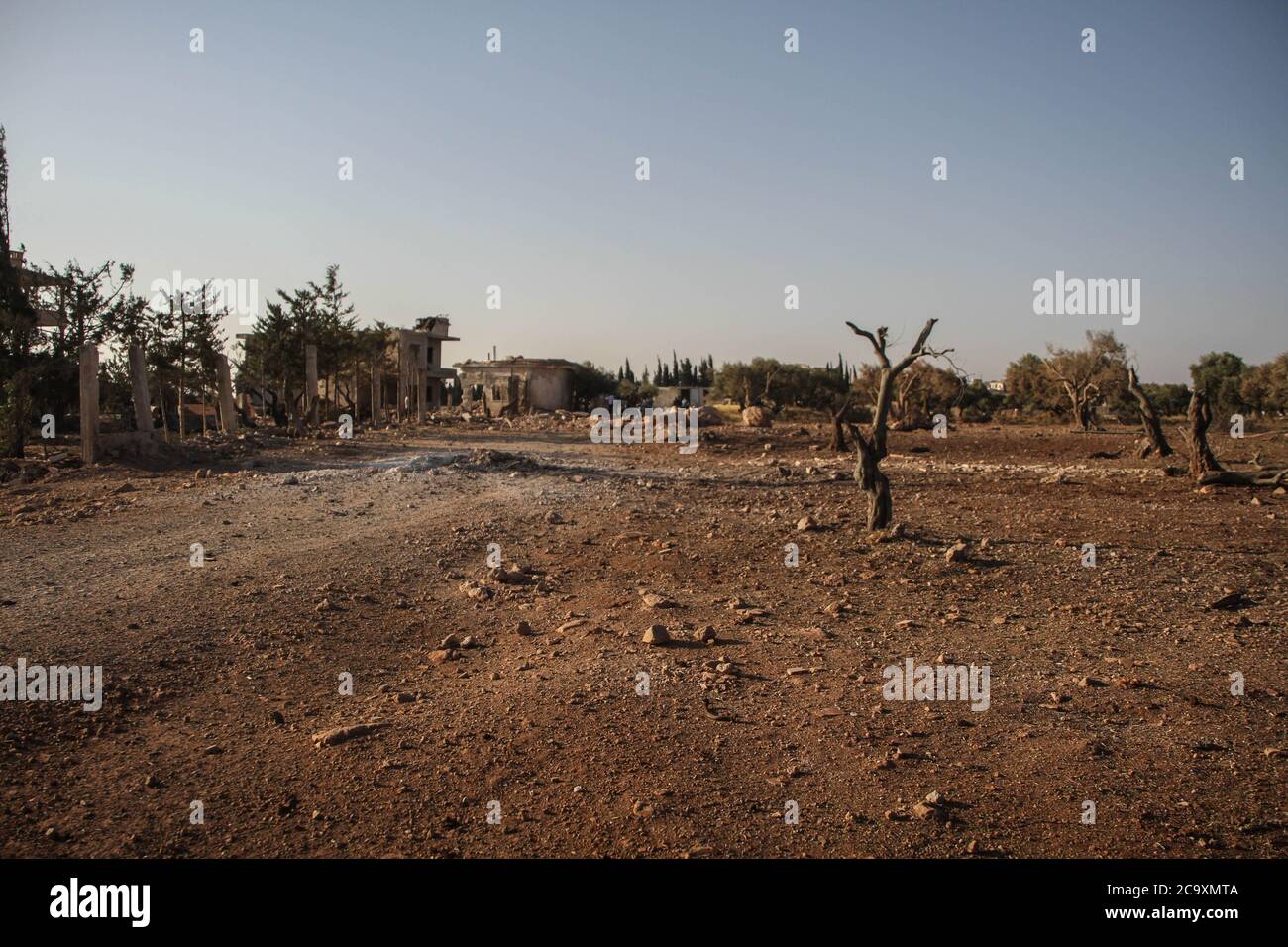 August 2, 2020: The photos taken in Binnish, eastern Idlib, northern ...