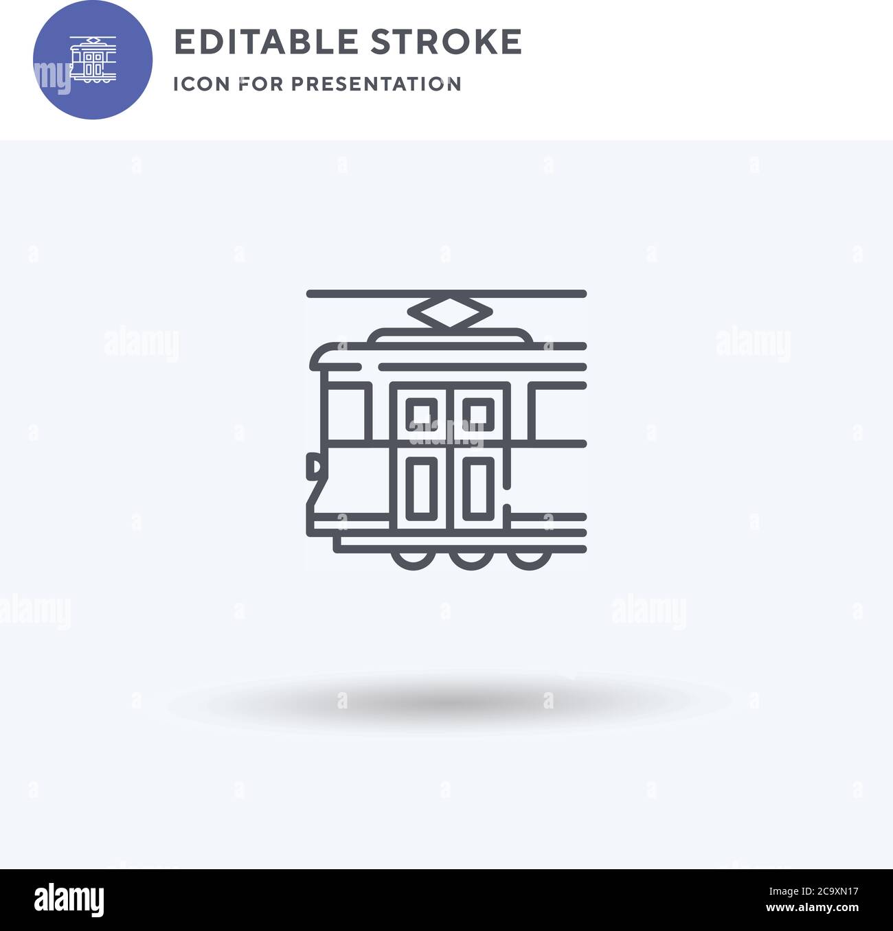 Tram icon vector, filled flat sign, solid pictogram isolated on white ...