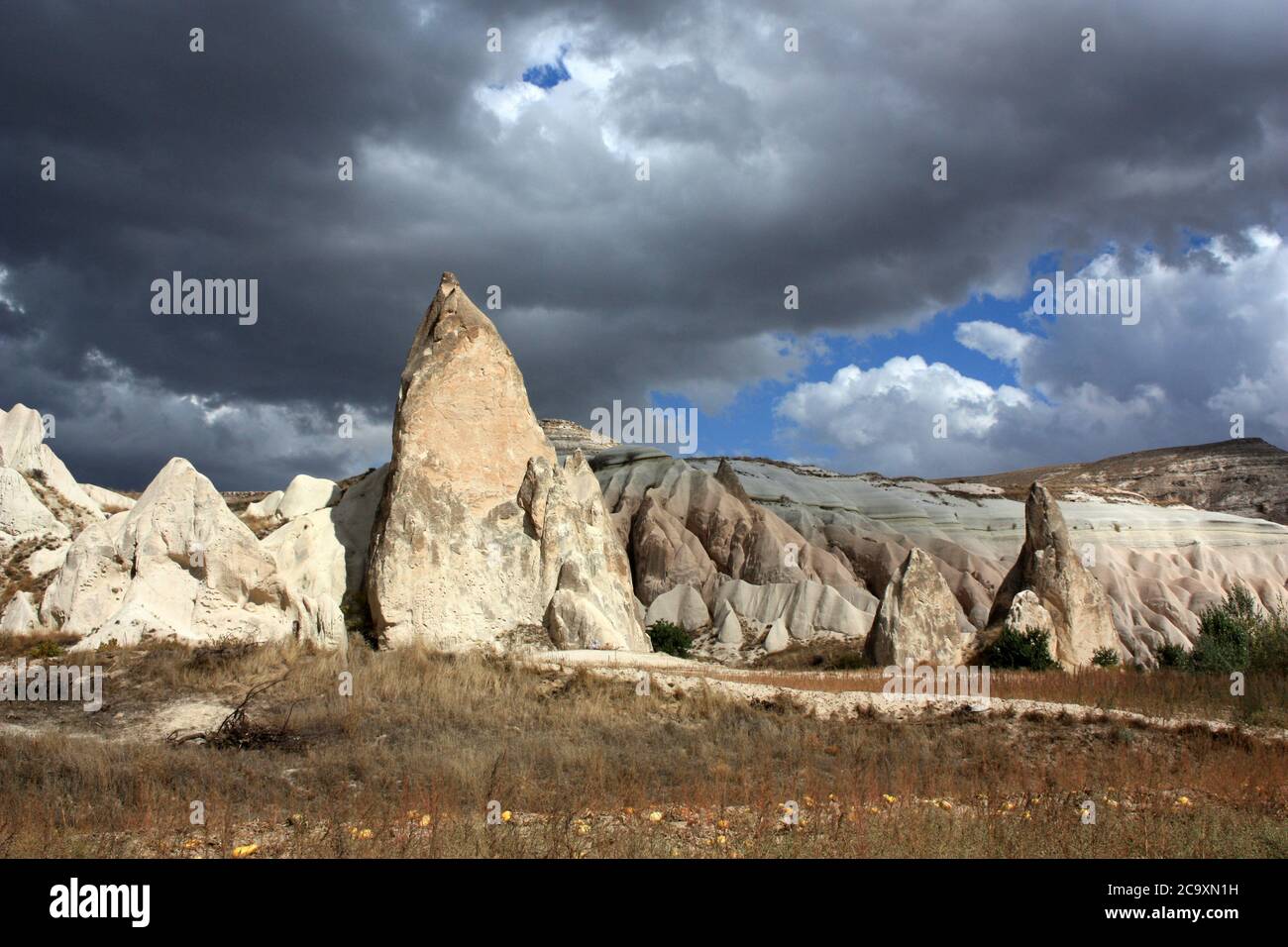 Red valley, tuff landscape, Turkey, Anatolia, Cappadocia Stock Photo ...