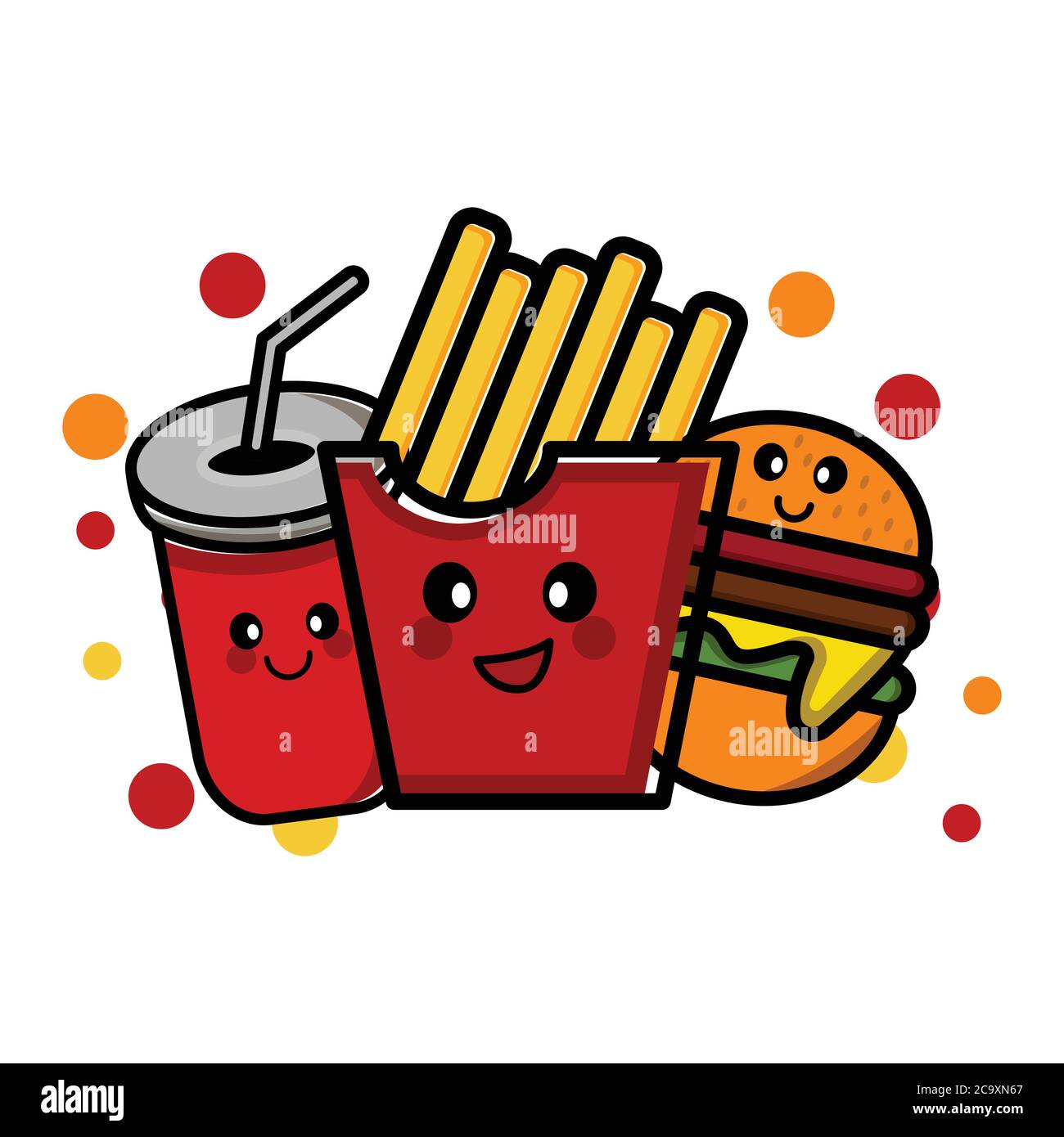 Fast food cartoon character. Design template vector Stock Vector Image ...
