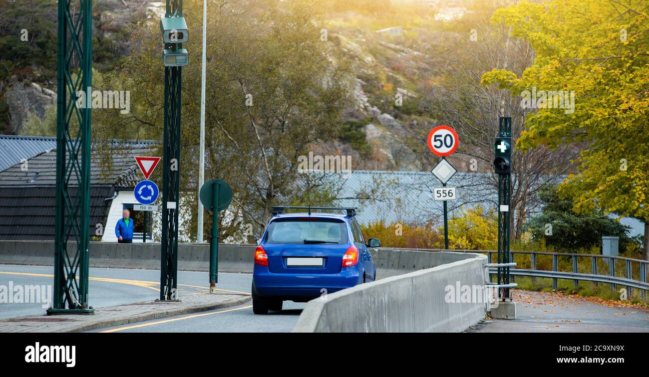 Control point on the toll road Stock Photo - Alamy