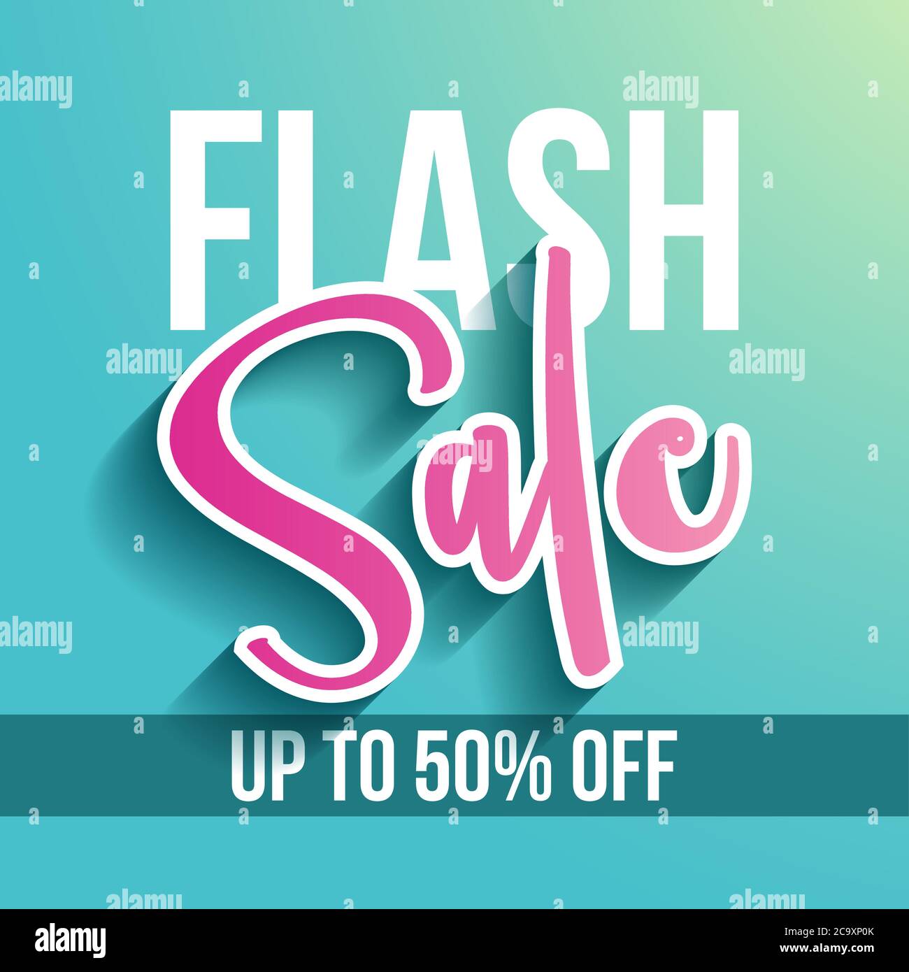 Flash sale - banner with paper cut sale word and up to 50% off text ...