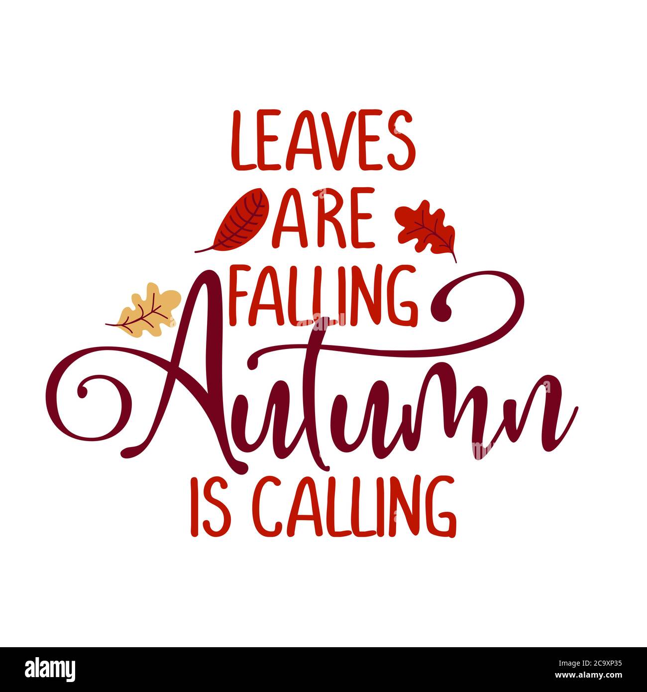 Leaves are falling, autumn is calling. Hand drawn vector illustration ...