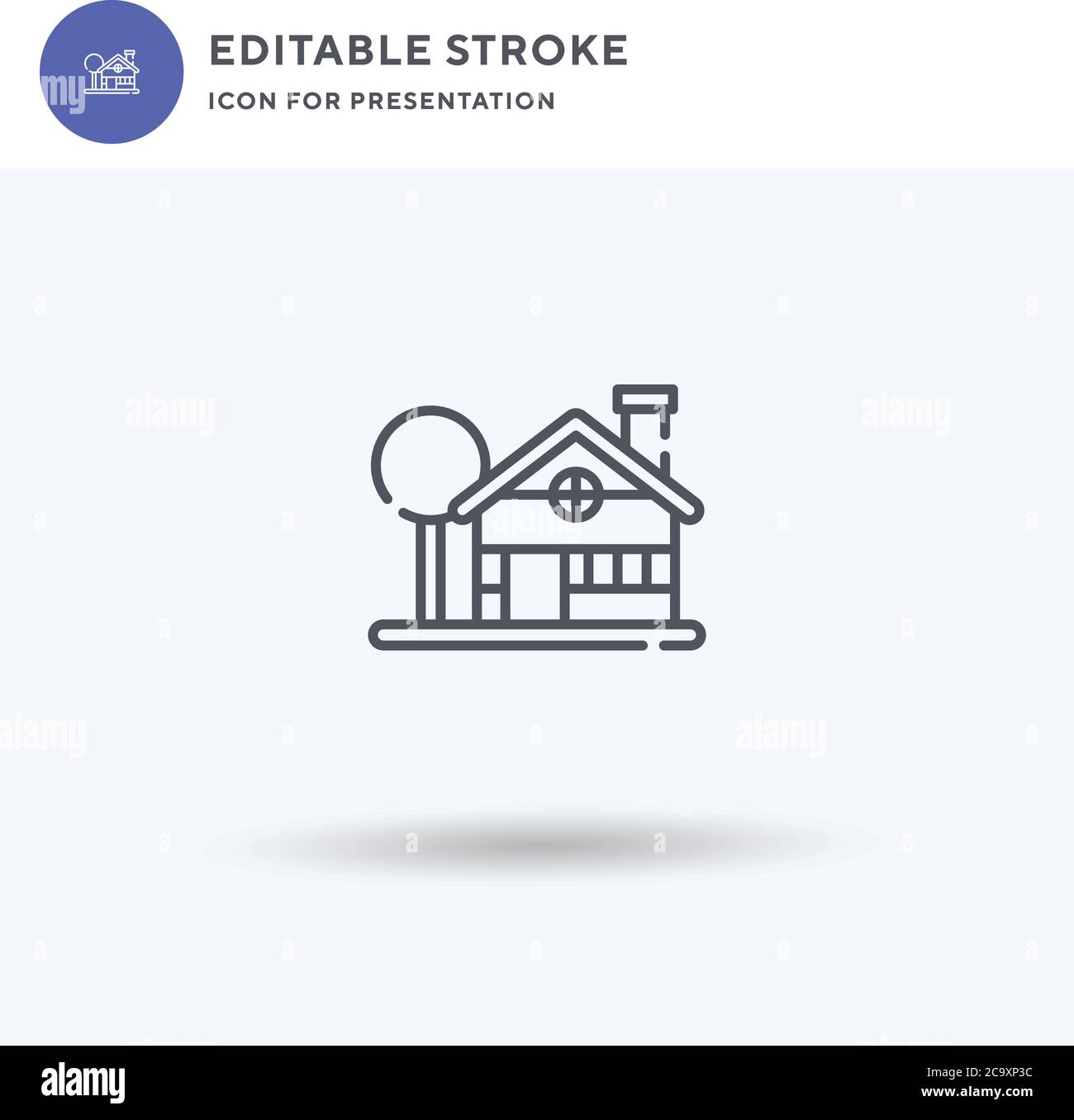 Cottage icon vector, filled flat sign, solid pictogram isolated on ...