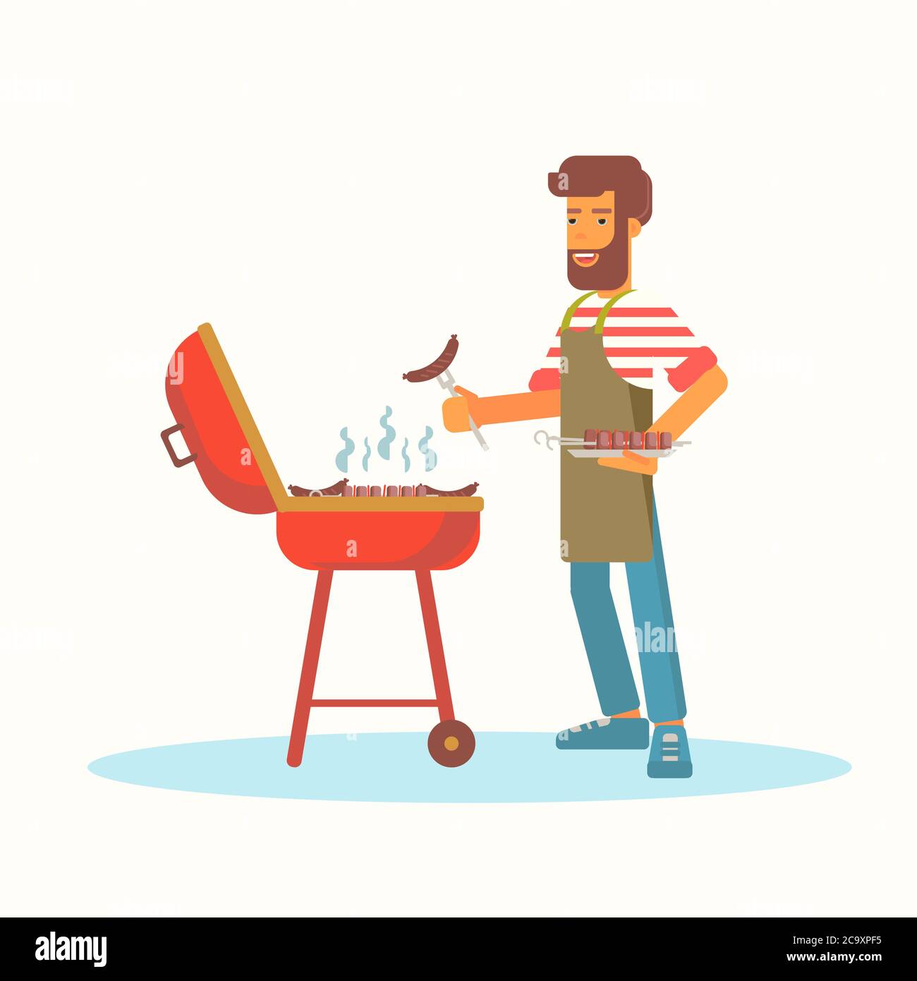 Man apron barbecue Cut Out Stock Images & Pictures - Alamy