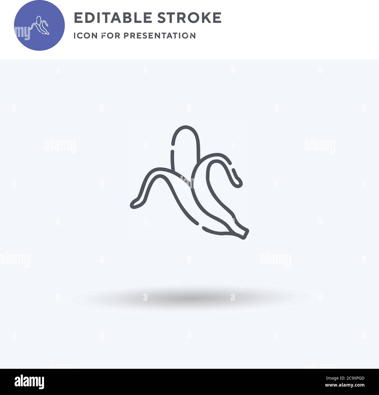 Banana icon vector, filled flat sign, solid pictogram isolated on white ...