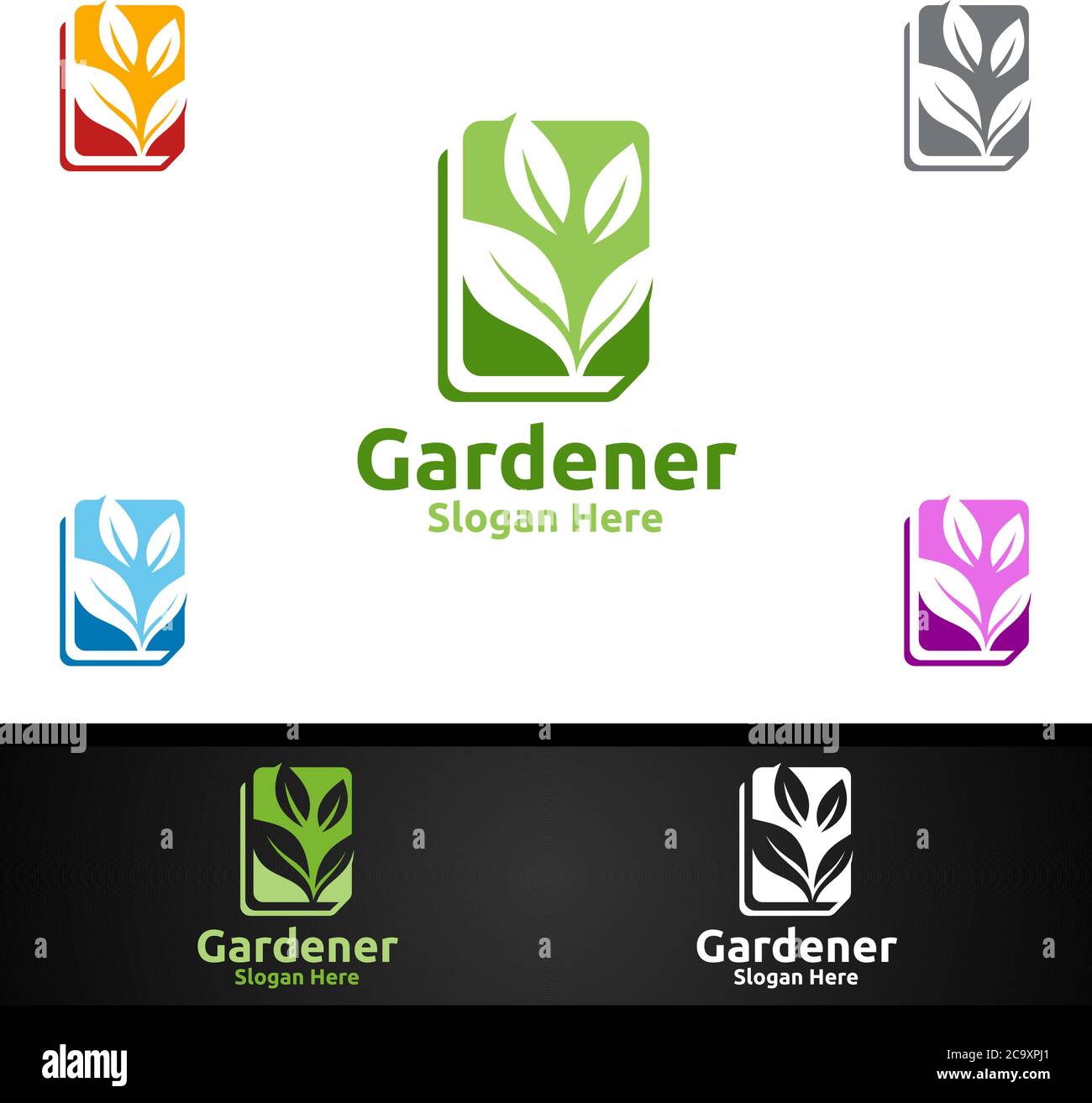 Book Gardener Logo with Green Garden Environment or Botanical ...