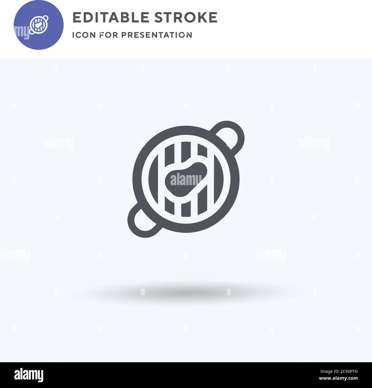 Grilled Meat icon vector, filled flat sign, solid pictogram isolated on ...