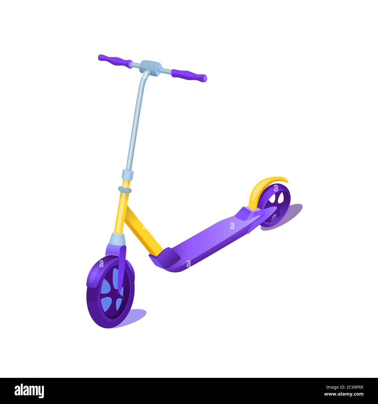 New yellow scooter vector cartoon illustration Stock Vector Image & Art ...