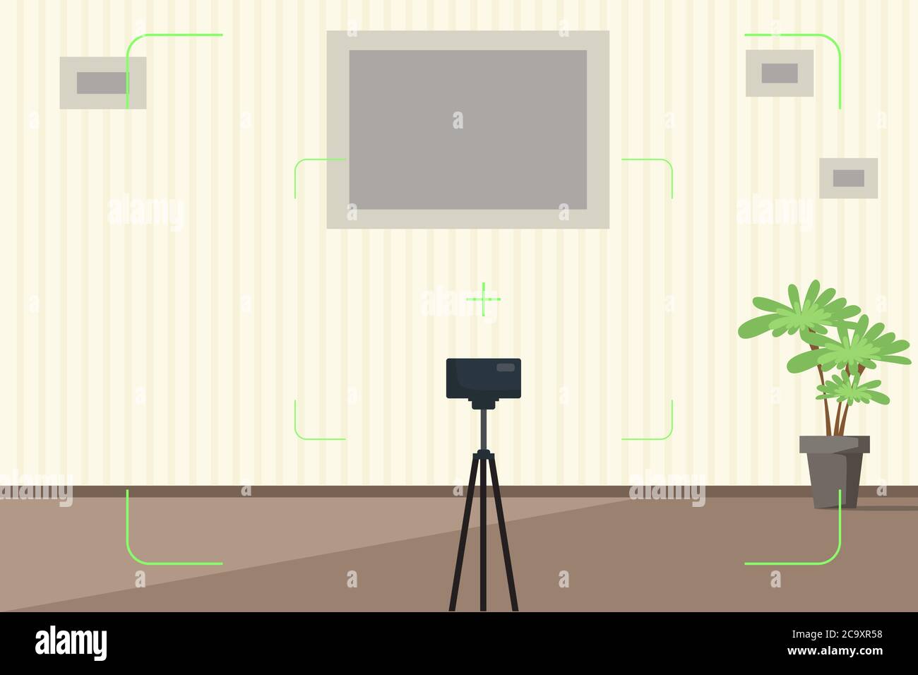 Room interior with camera viewfinder illustration Stock Vector Image ...