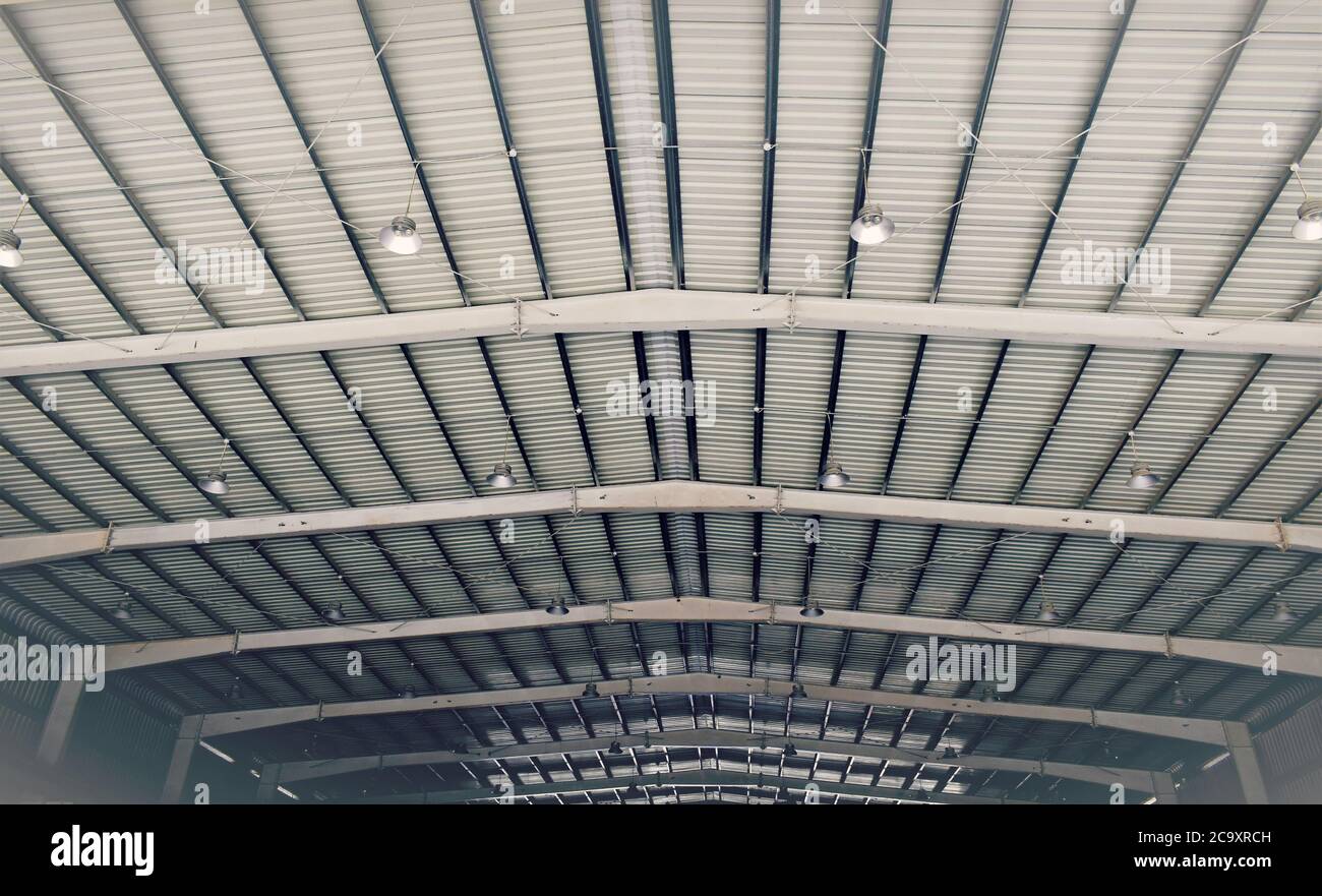 Industrial warehouse interior and outdoor of roof ceiling structure ...