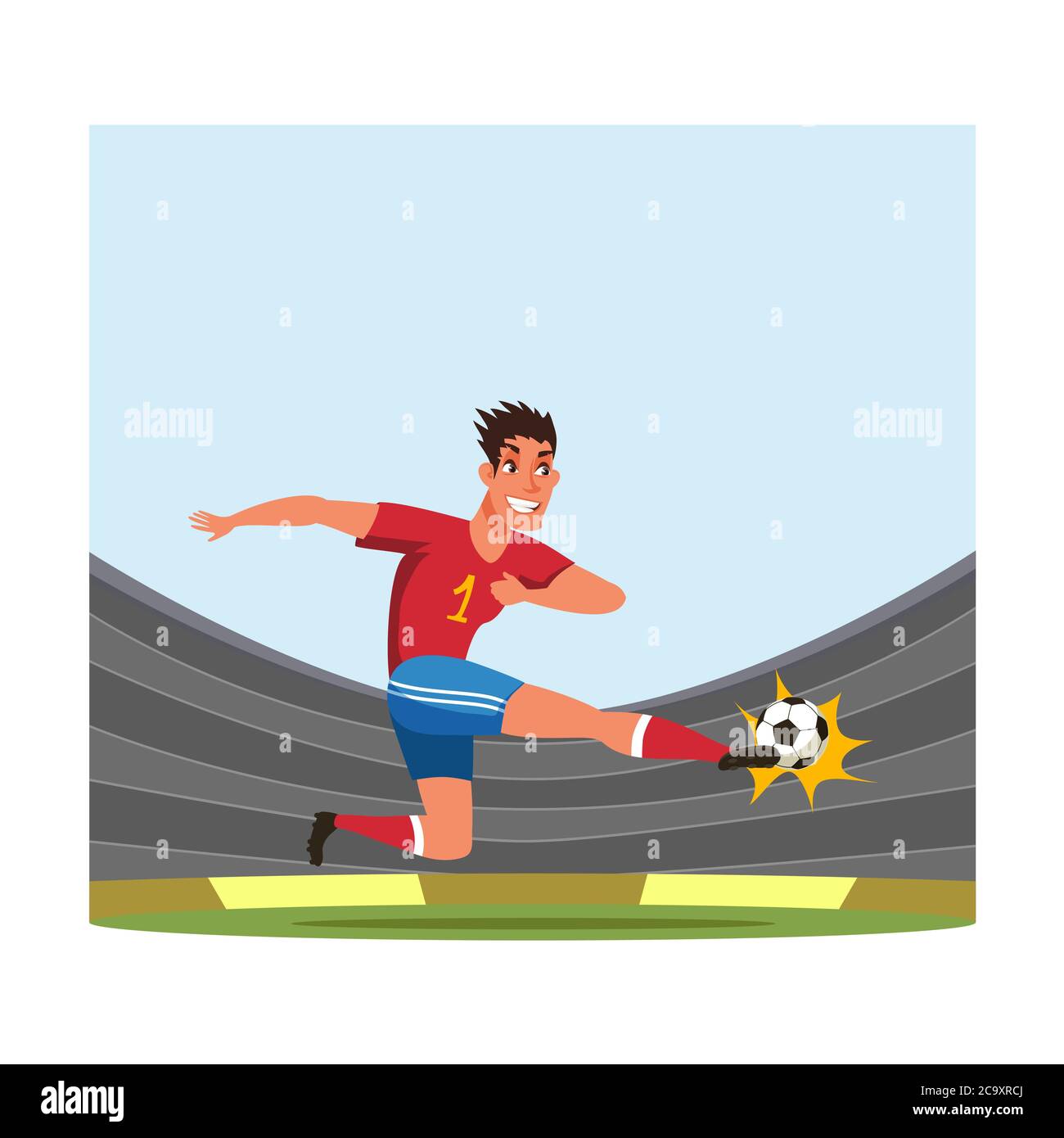 Soccer player flat vector illustration Stock Vector Image & Art - Alamy