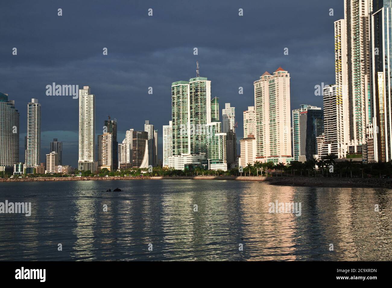 Skyscrapers on seafront of Panama city, Central America Stock Photo - Alamy