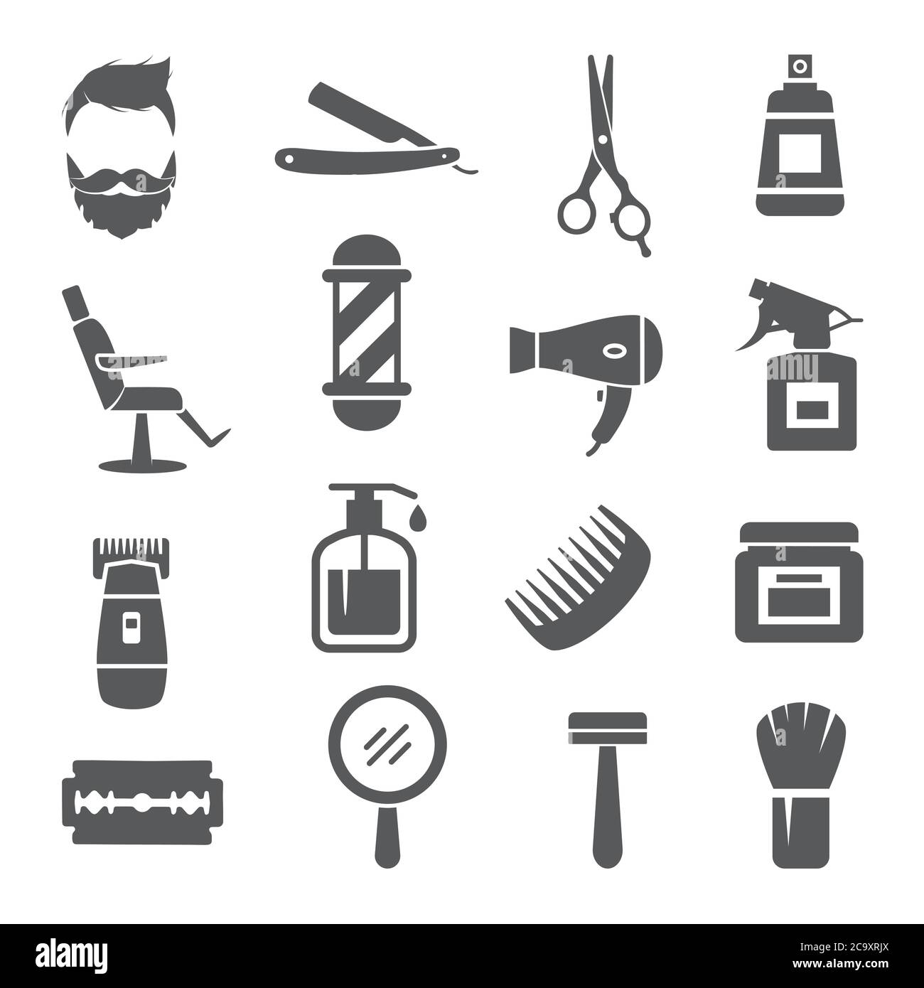White barbershop razor icon isolated Cut Out Stock Images & Pictures ...