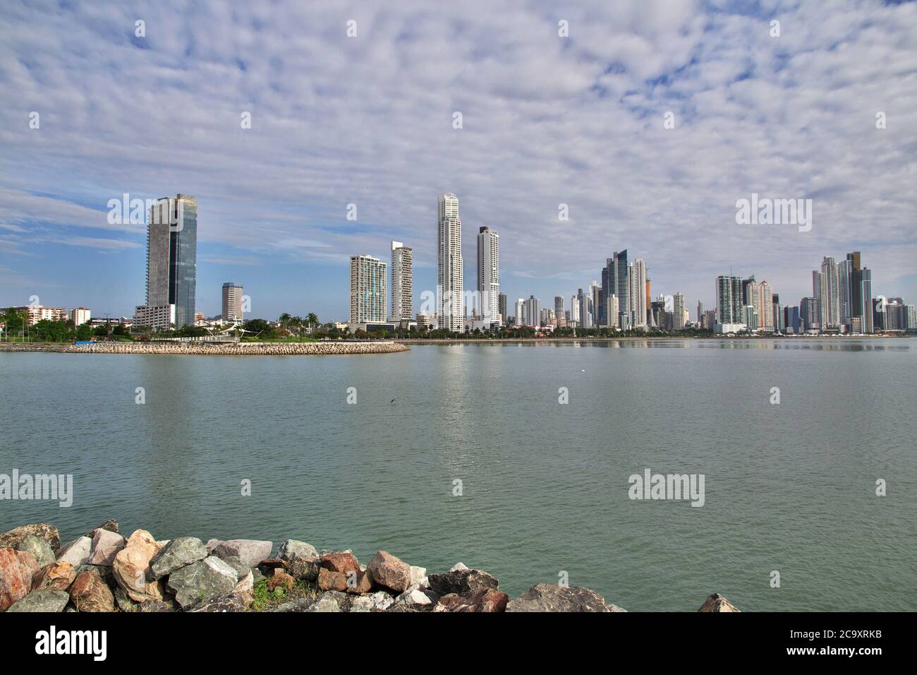 Skyscrapers on seafront of Panama city, Central America Stock Photo - Alamy