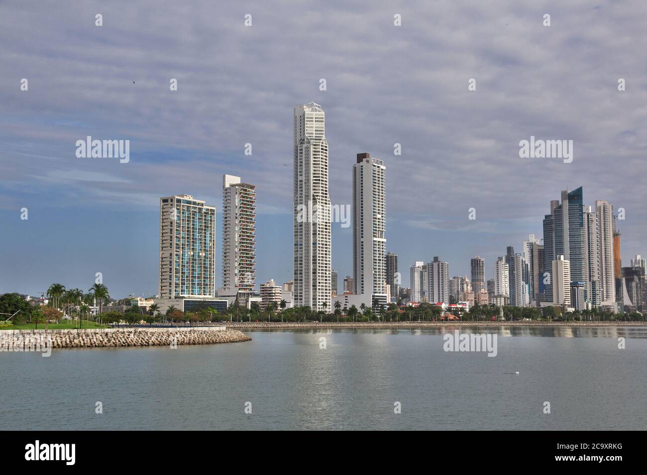 Skyscrapers on seafront of Panama city, Central America Stock Photo - Alamy