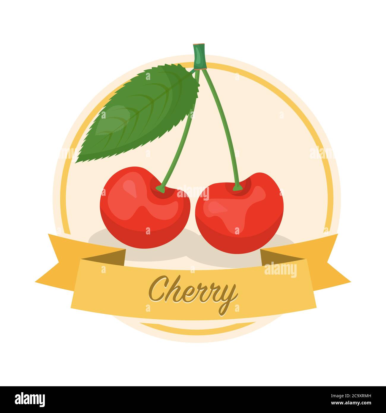 Ripe cherry with name vector illustration Stock Vector Image & Art - Alamy