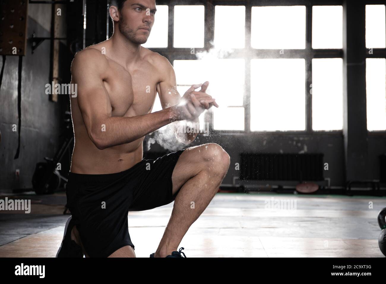 Young athlete getting ready for crossfit training Stock Photo - Alamy