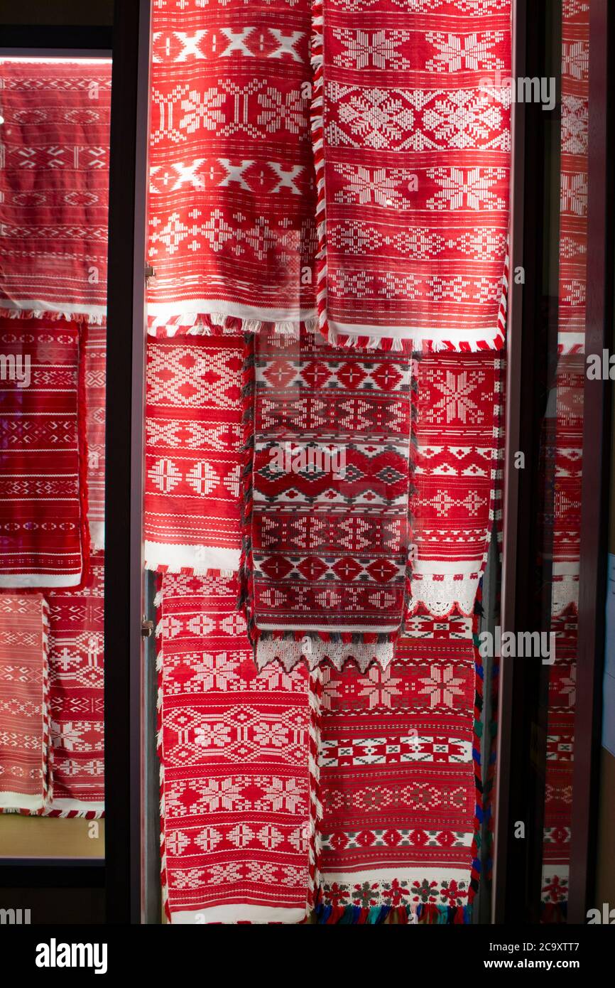 Traditional ethnic slavian towels, collection of rushnyk, Belarus Stock ...