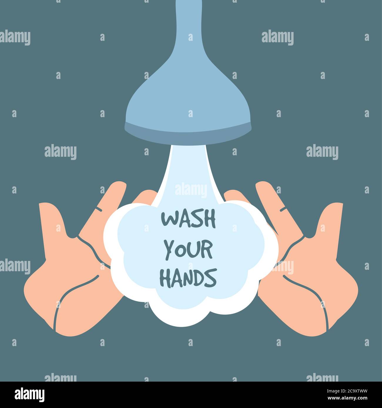 wash your hands, hands wash with soap, banner vector illustration ...