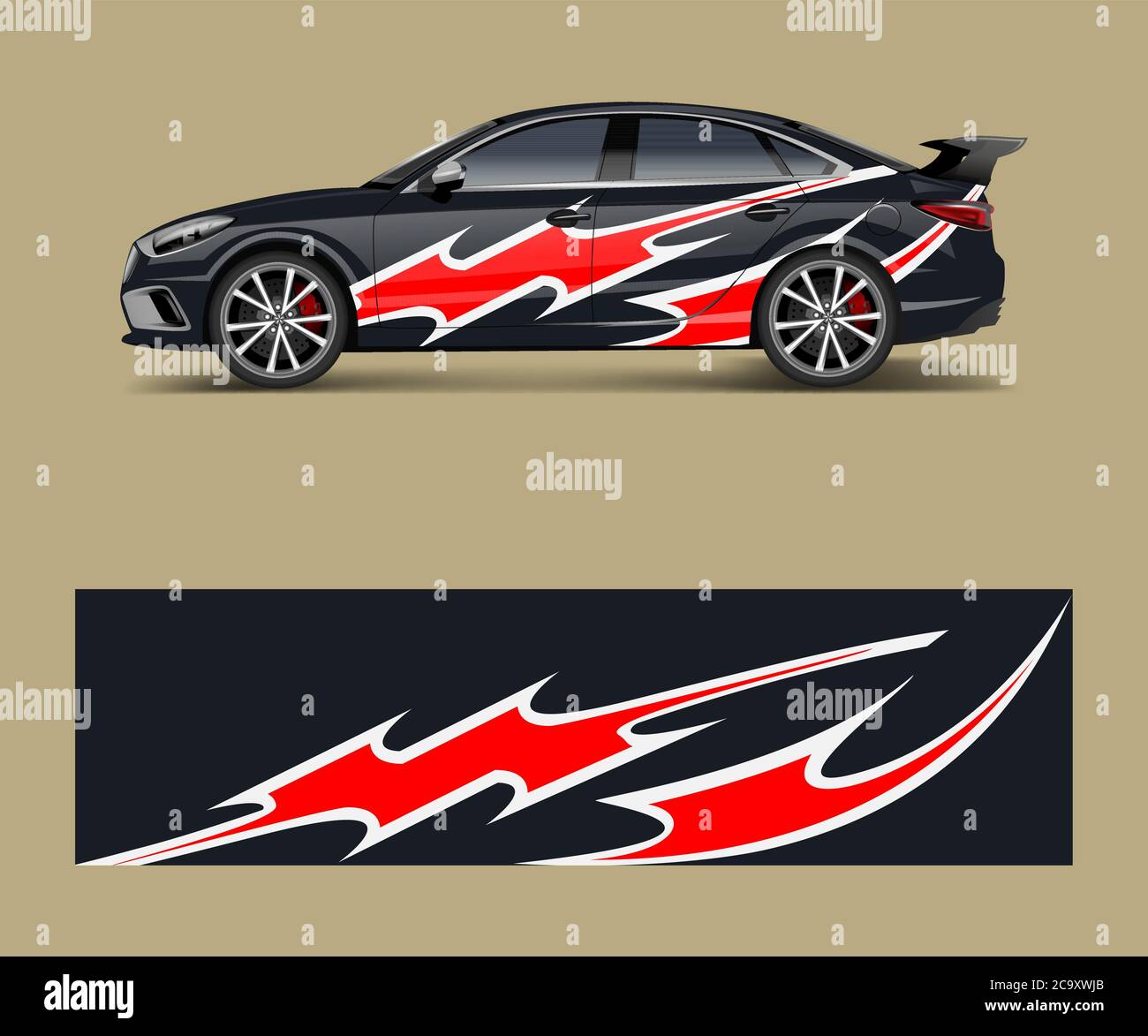 abstract stripe for racing car wrap, sticker, and decal design vector ...