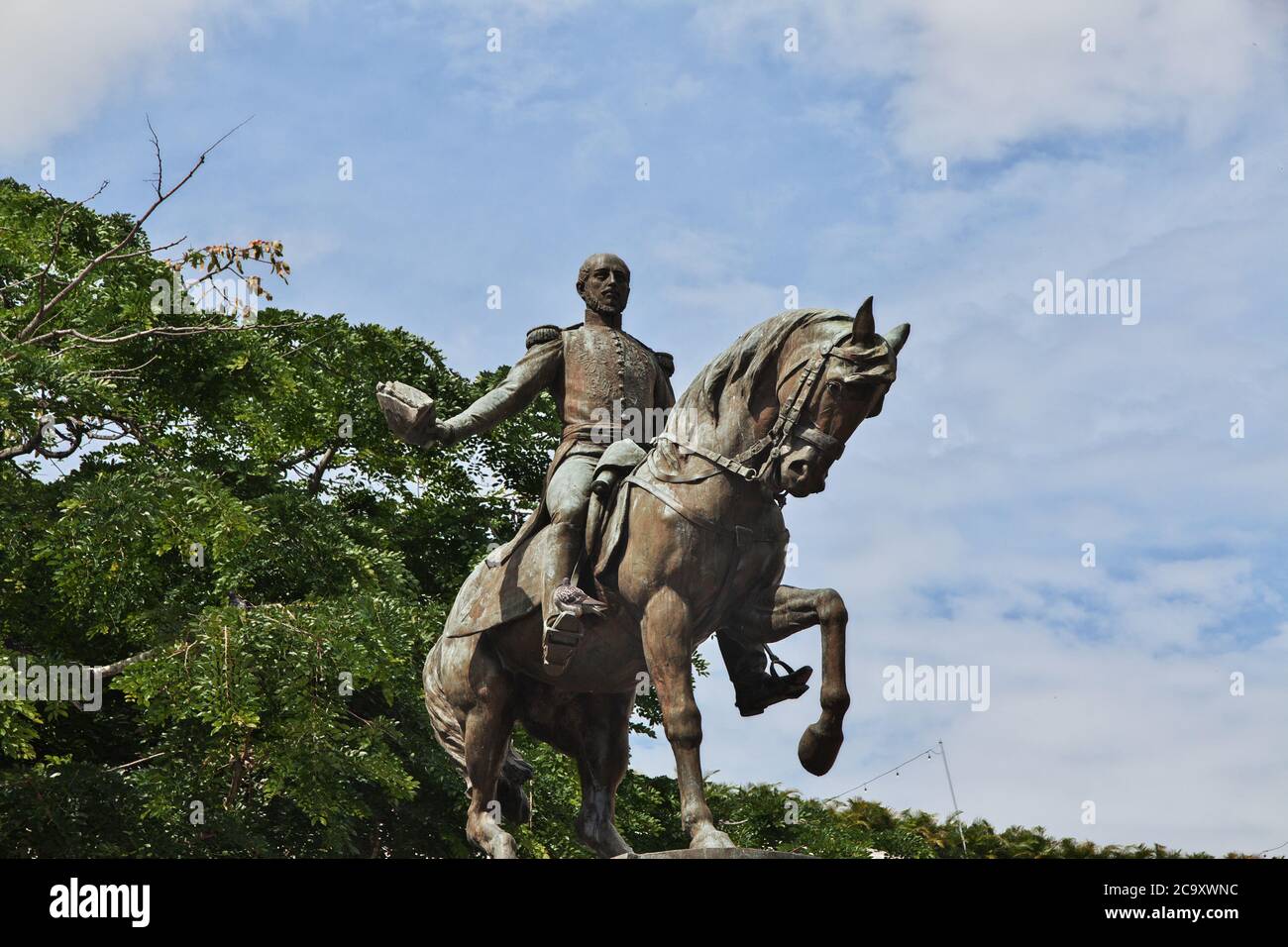 Statue of Herrera in Casco Viejo, Panama city, Central America Stock ...