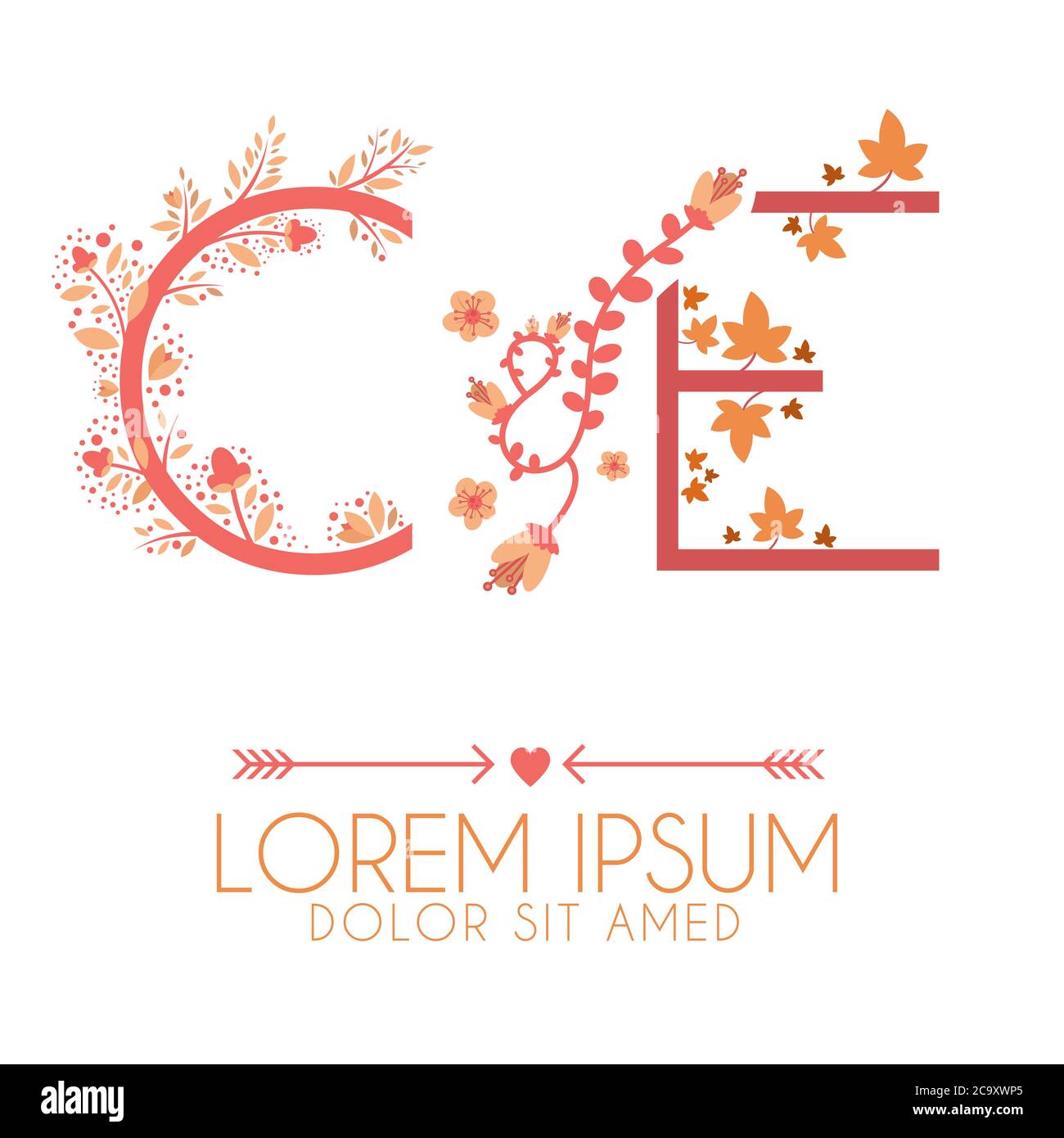 Letter C and E Logo, Letter C and E Wedding invitation Logo Stock ...