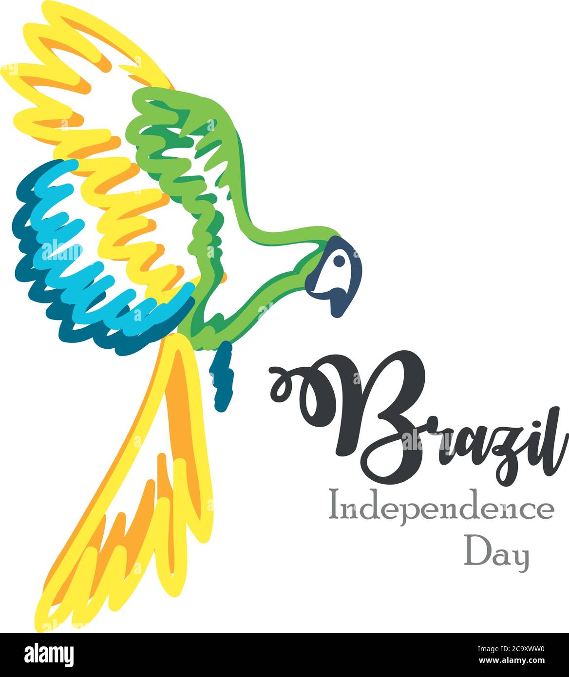 Brazil independence day with parrot vector illustration design Stock ...