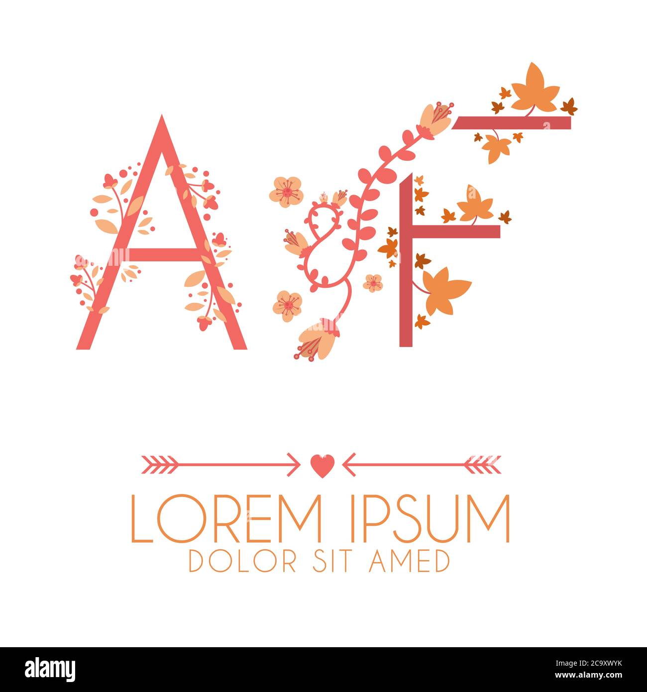 Letter A and F Logo, Letter A and F Wedding invitation Logo Stock ...