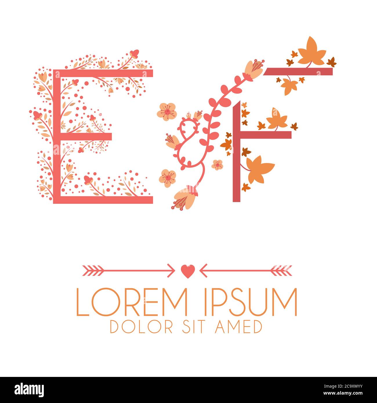 Letter E and F Logo, Letter E and F Wedding invitation Logo Stock ...