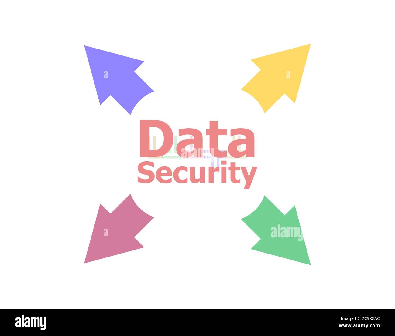 Text Data Security. Protection concept . Arrow with words data security ...