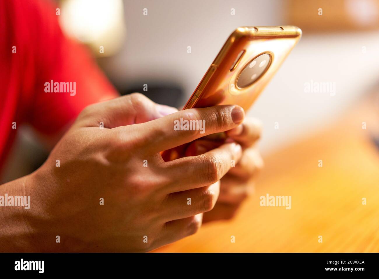 Close-up of a person using a mobile phone Stock Photo - Alamy
