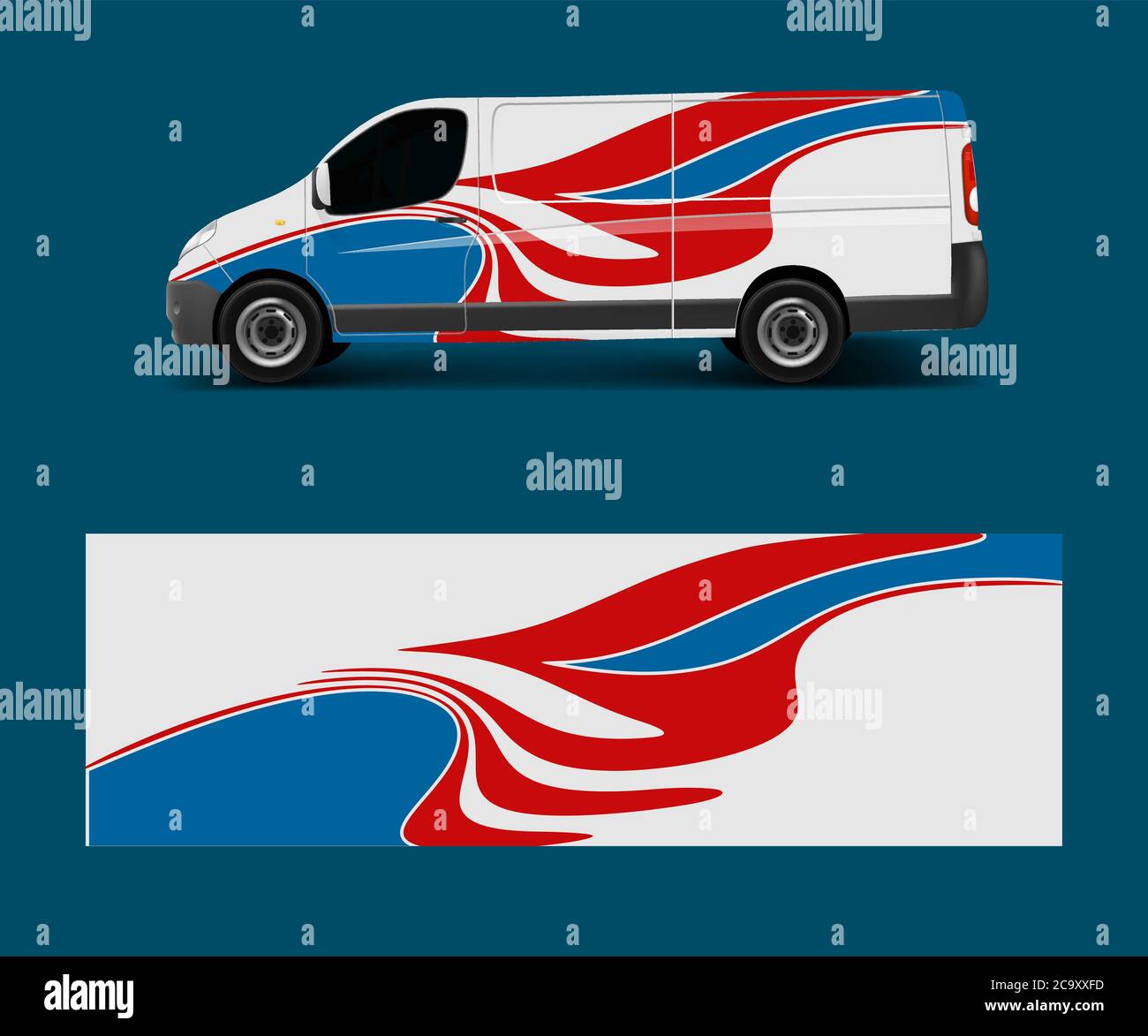 Modern Simple Design For Van Graphics Vinyl Wrap Template Vector Stock