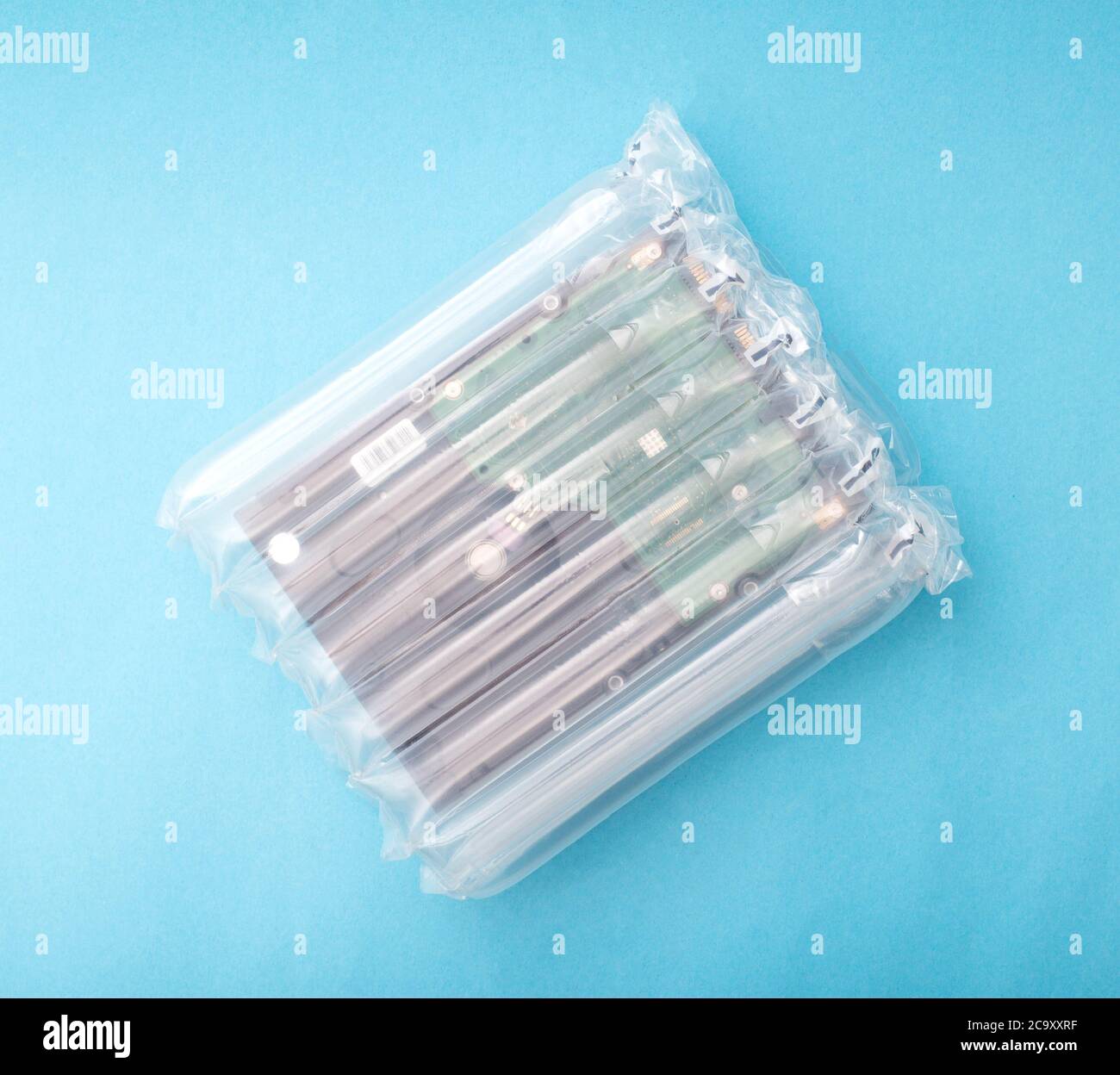 protective packaging made of polymers used for sending goods by mail ...