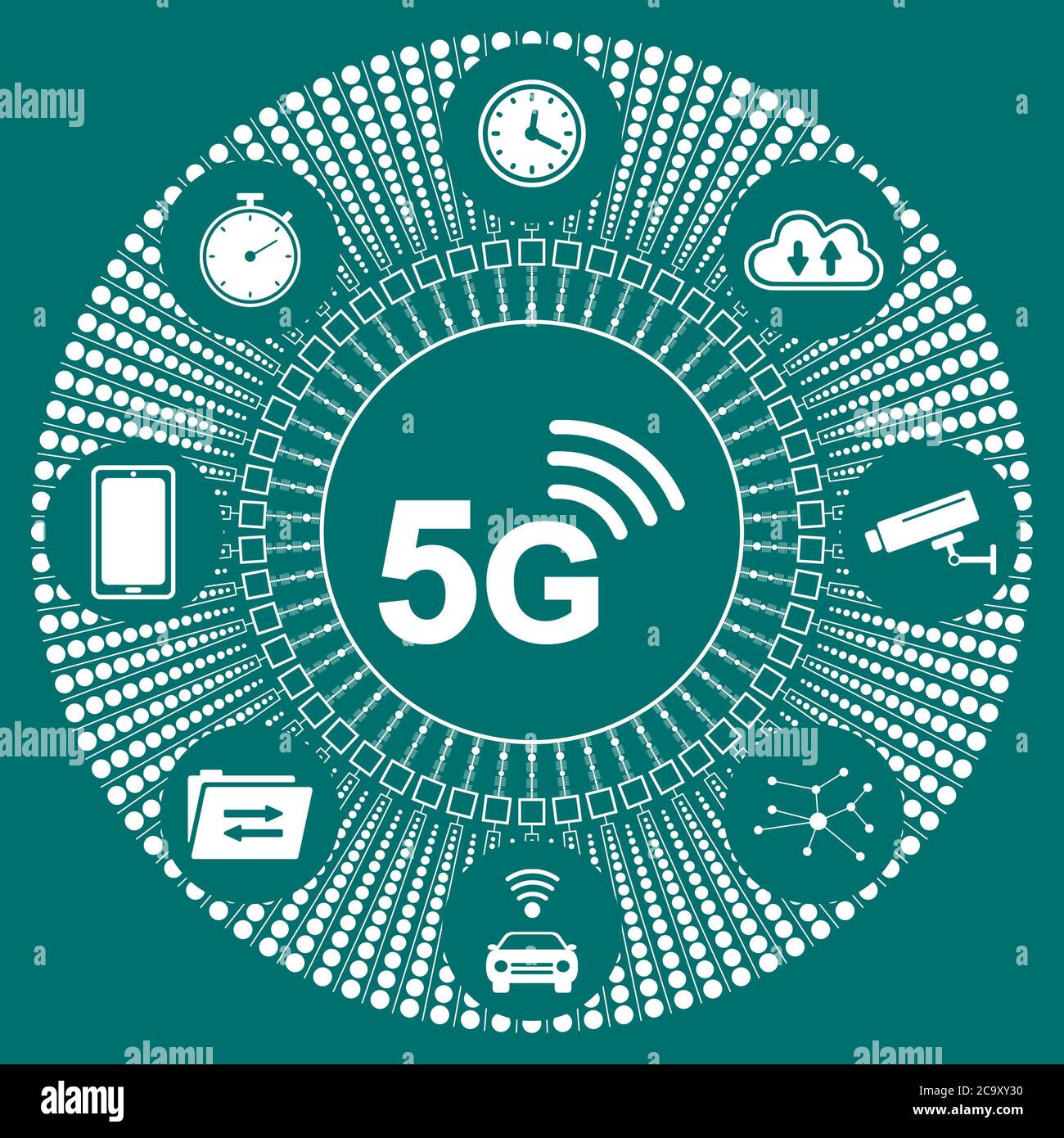 Concept of 5g with connected icons Stock Photo - Alamy