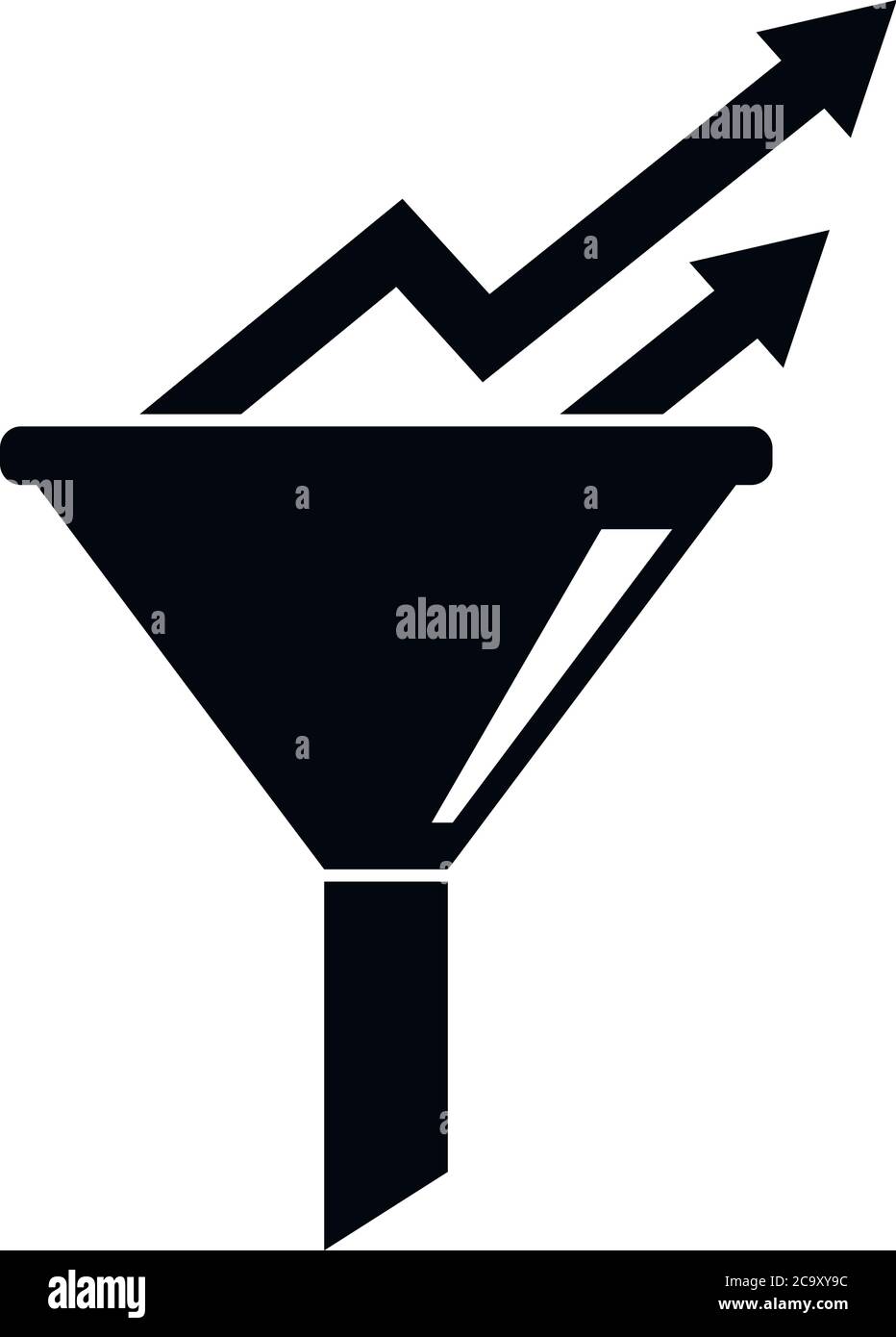 Conversion rate graph funnel icon. Simple illustration of conversion ...