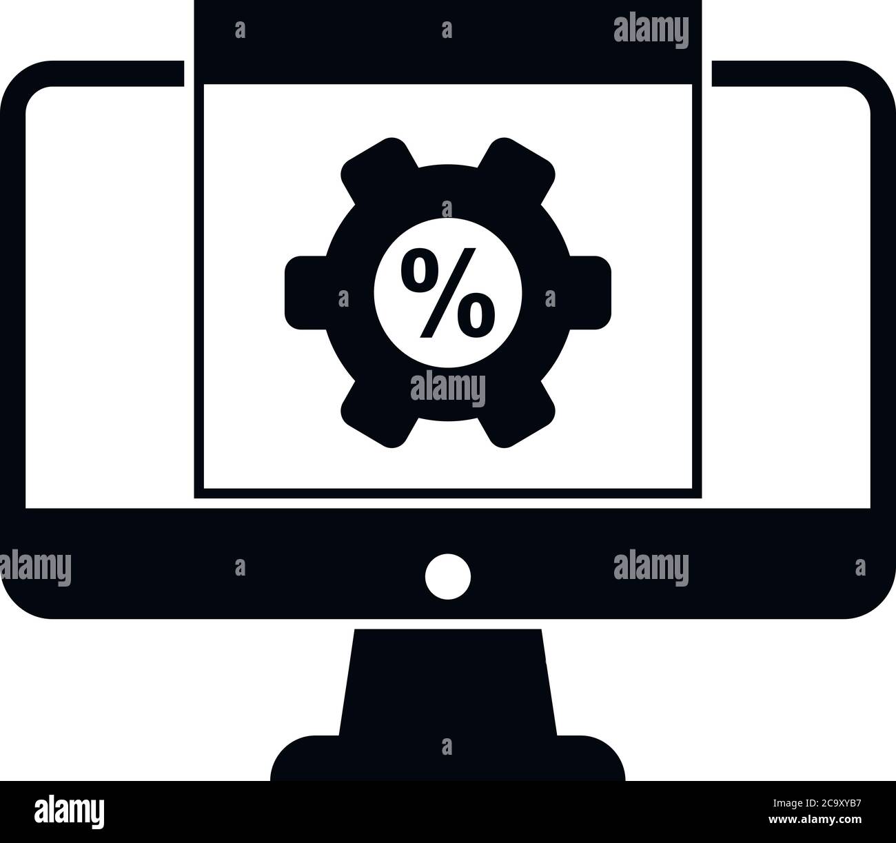 Monitor conversion rate icon. Simple illustration of monitor conversion ...