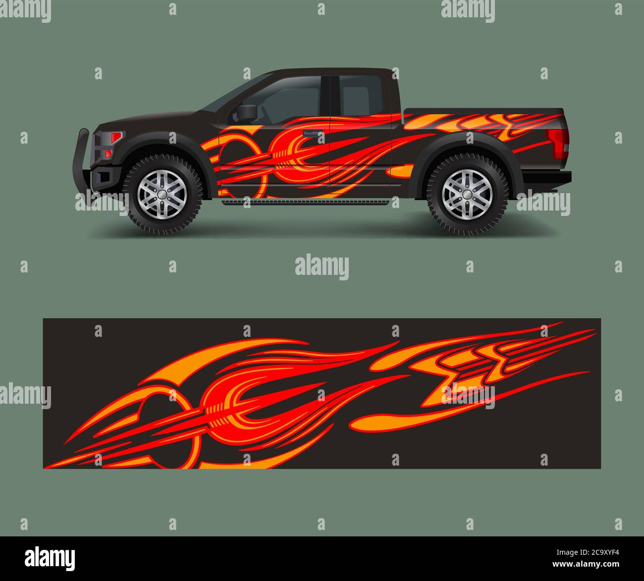 Truck and car graphic background wrap and vinyl sticker design vector ...