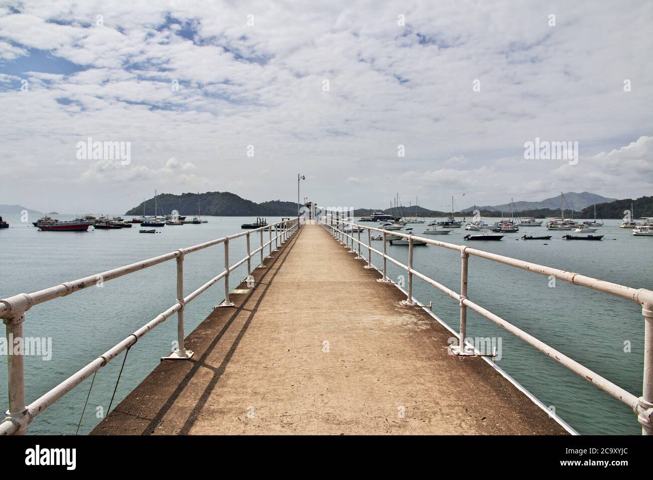 The viewpoint of Bridge of the Americas, Panama canal, Central America ...