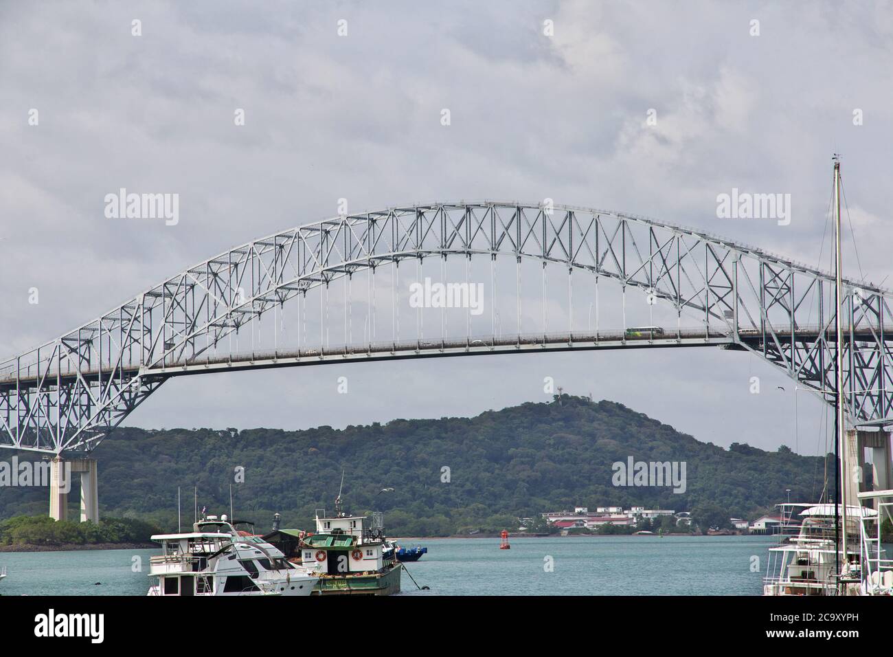 Bridge of the Americas, Panama canal, Central America Stock Photo - Alamy