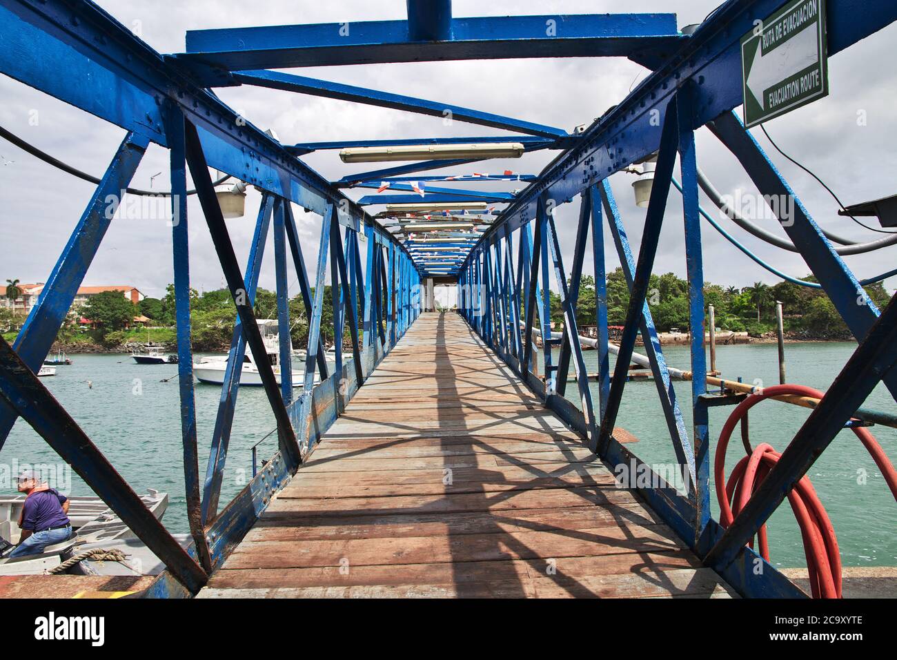 The viewpoint of Bridge of the Americas, Panama canal, Central America ...