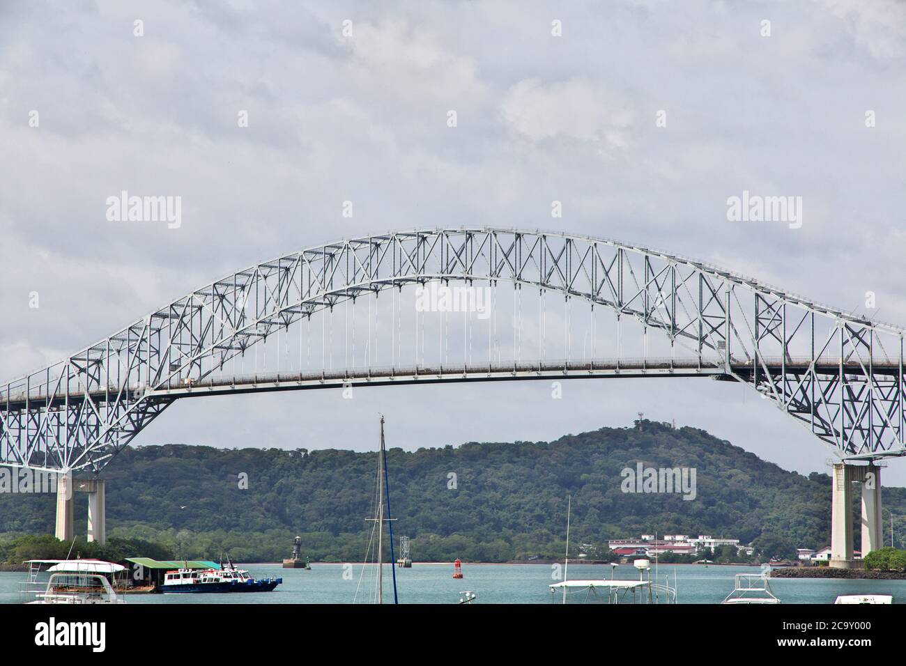 Bridge of the Americas, Panama canal, Central America Stock Photo - Alamy