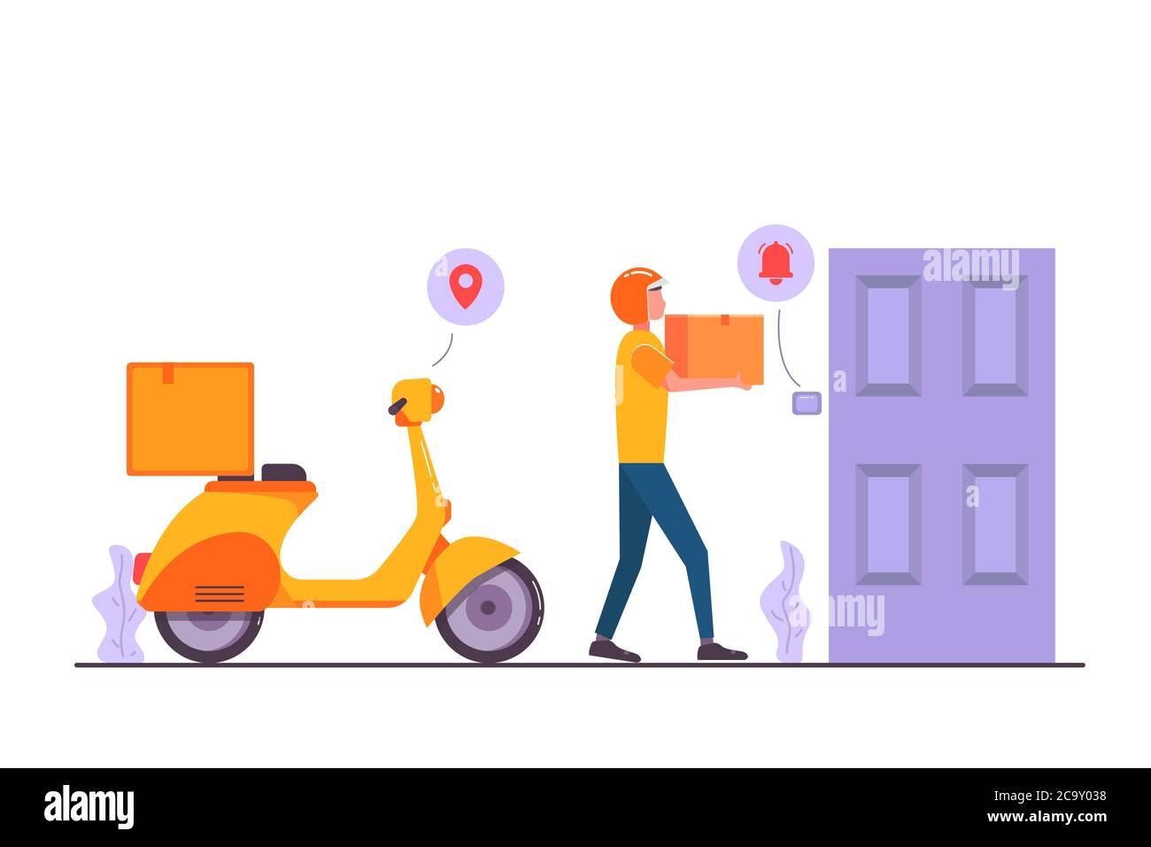 Delivery man with mask Cut Out Stock Images & Pictures - Alamy