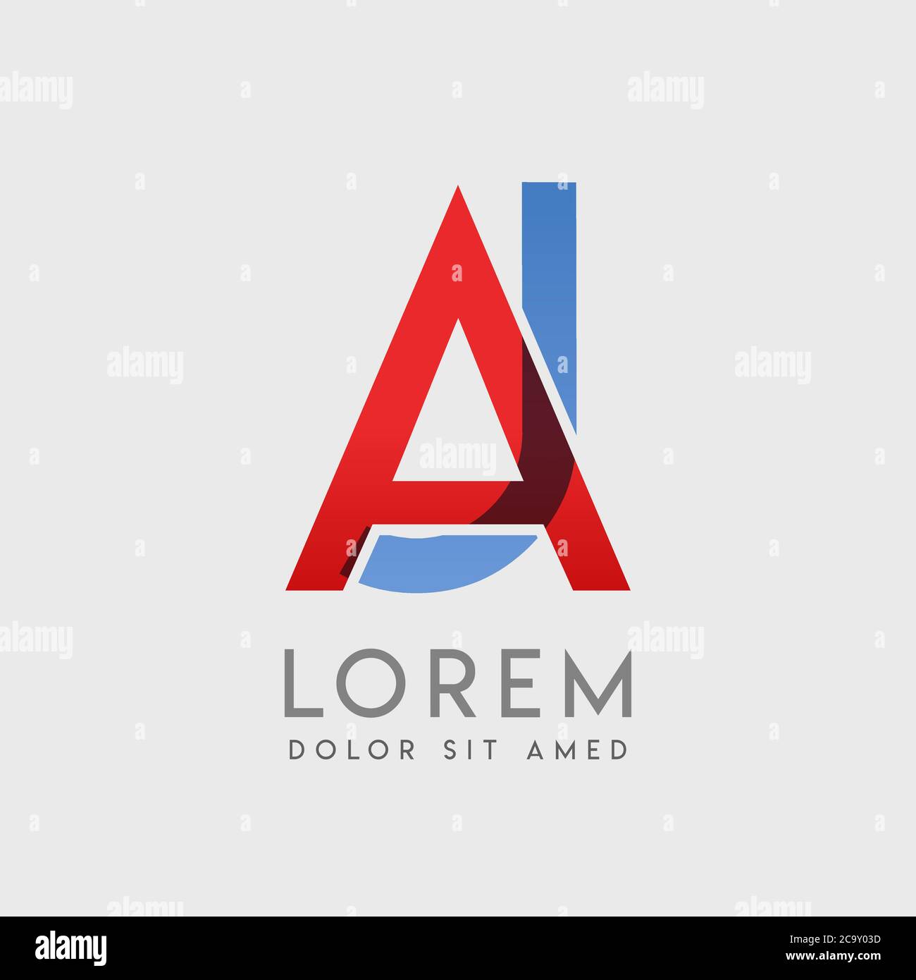 AJ logo letters with blue and red gradation Stock Vector Image & Art ...