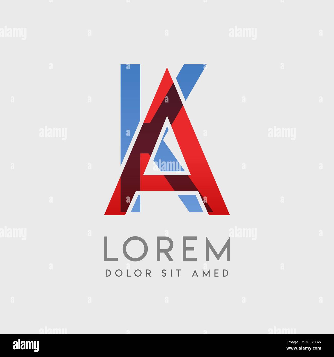 AK logo letters with blue and red gradation Stock Vector Image & Art ...